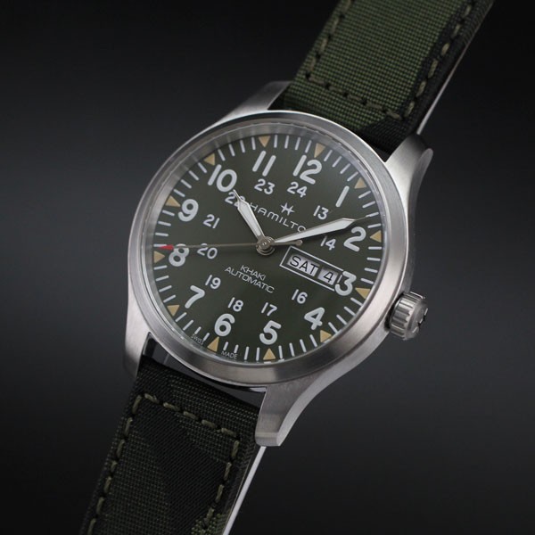 ハミルトン【HAMILTON】カーキ フィールド デイデイト オート 42mm 迷彩ストラップ KHAKI FIELD DAY-DATE ...